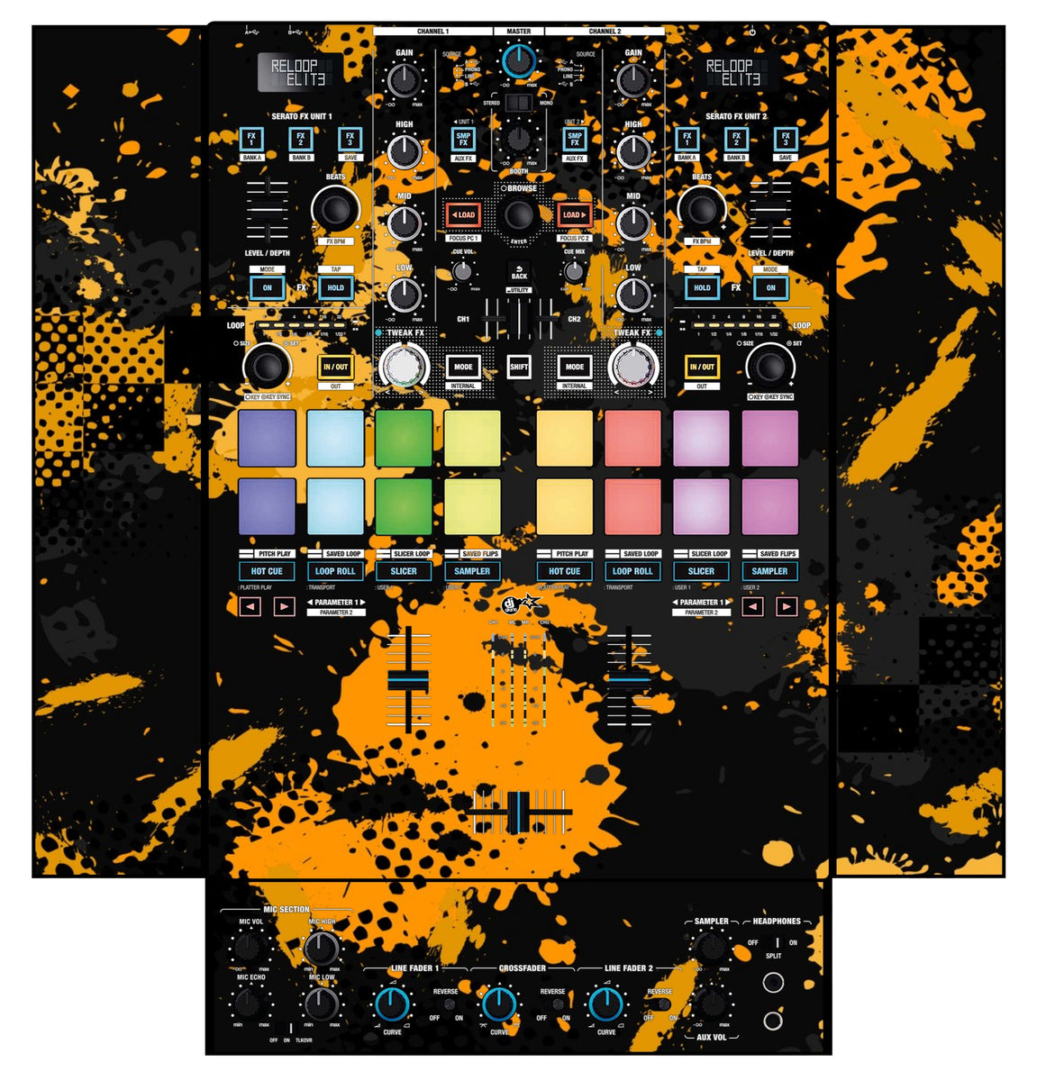 DJ Skins® Reloop Elite Skin Conflict Yellow