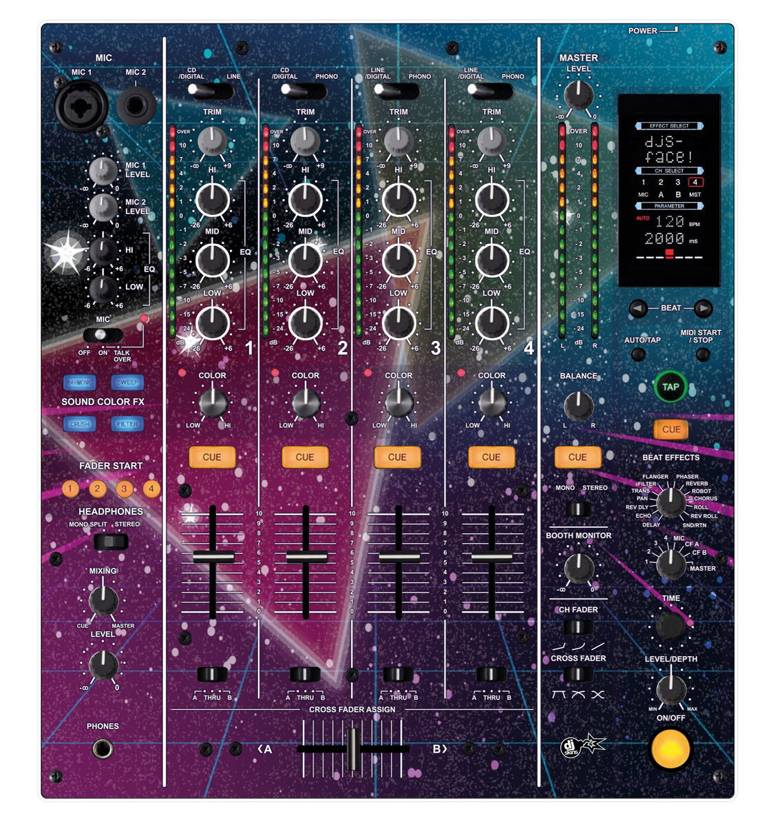 DJ Skins® Pioneer DJ DJM 800 Skin 80s Synth