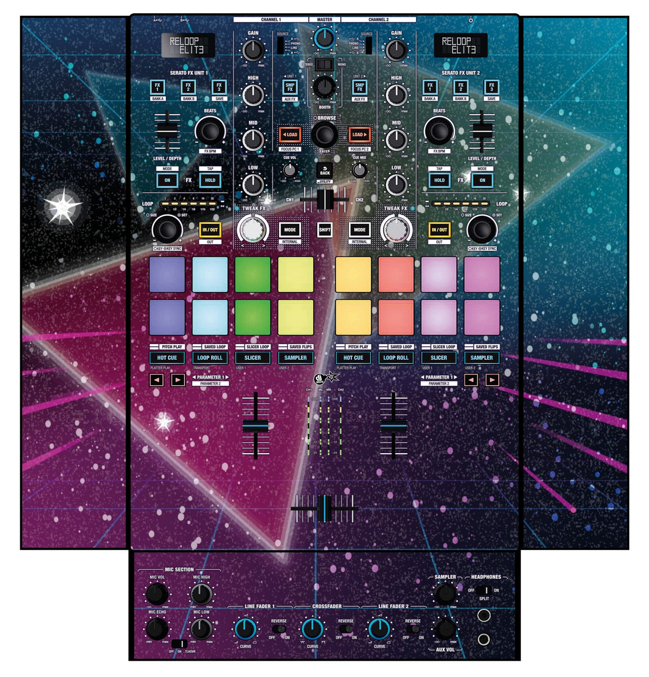 DJ Skins® Reloop Elite Skin 80s Synth