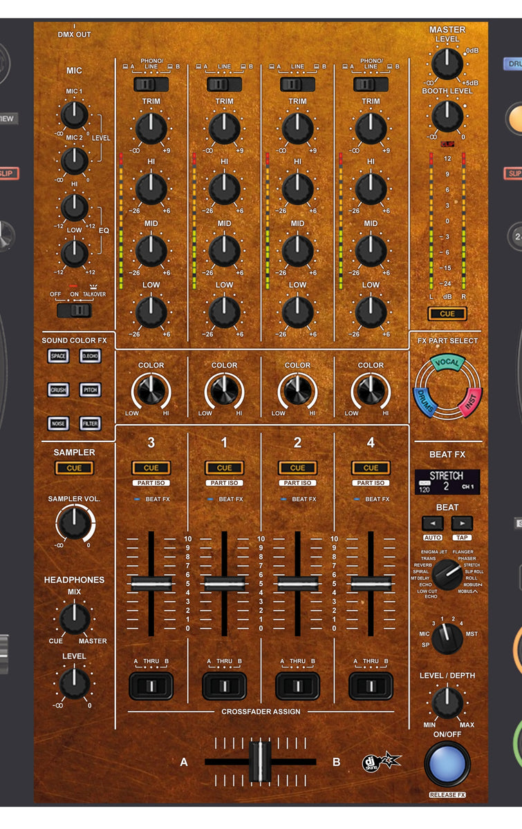 DJ Skins® Pioneer DJ DDJ FLX10 MIXER Skin Copper