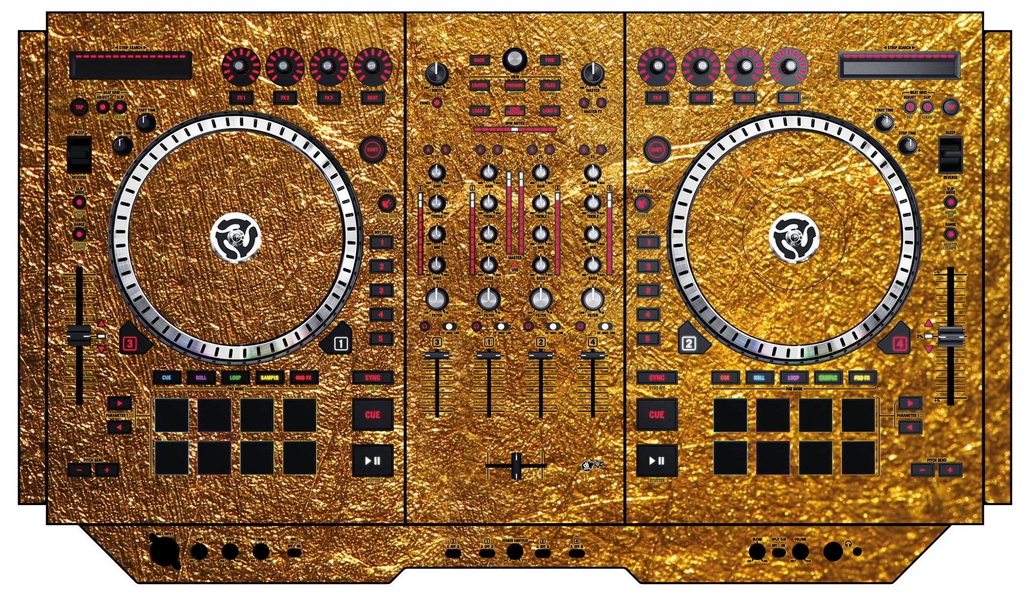 DJ Skins® Numark NS 7 II Skin Golden Treasure