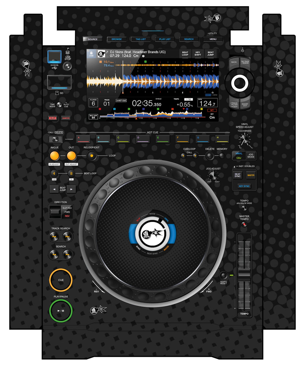DJ Skins¬Æ Pioneer DJ CDJ 3000 incl. SIDES Skin Gradienter Black