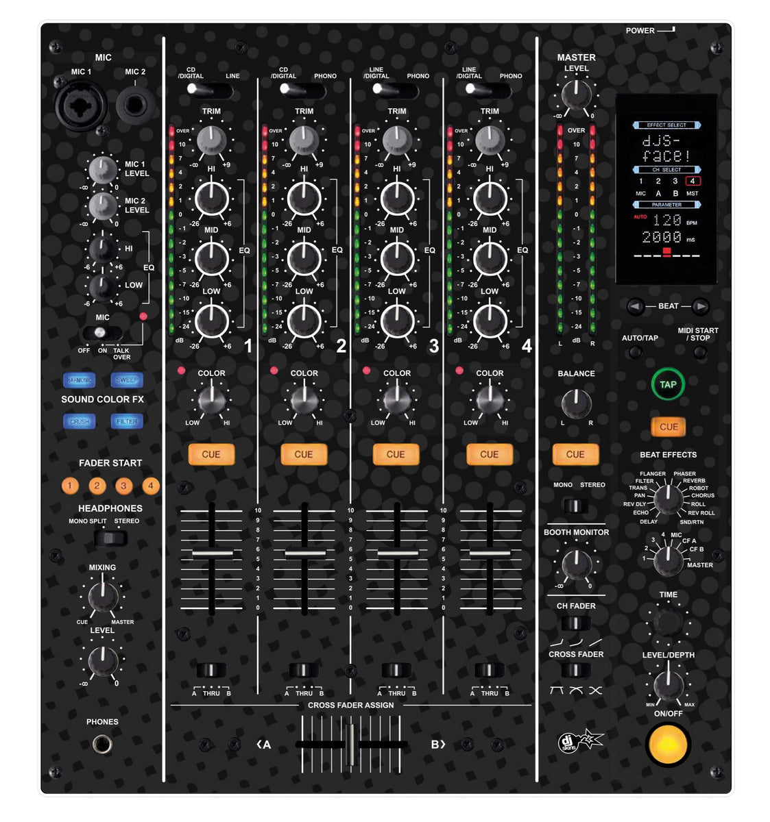 DJ Skins® Pioneer DJ DJM 800 Skin Gradienter Black