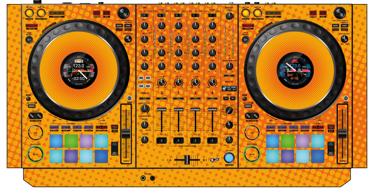 DJ Skins® Pioneer DJ DDJ 1000 Skin Gradienter Orange