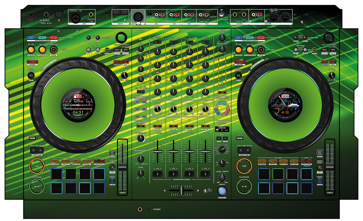 DJ Skins® Pioneer DJ DDJ FLX10 Skin Green Lazer