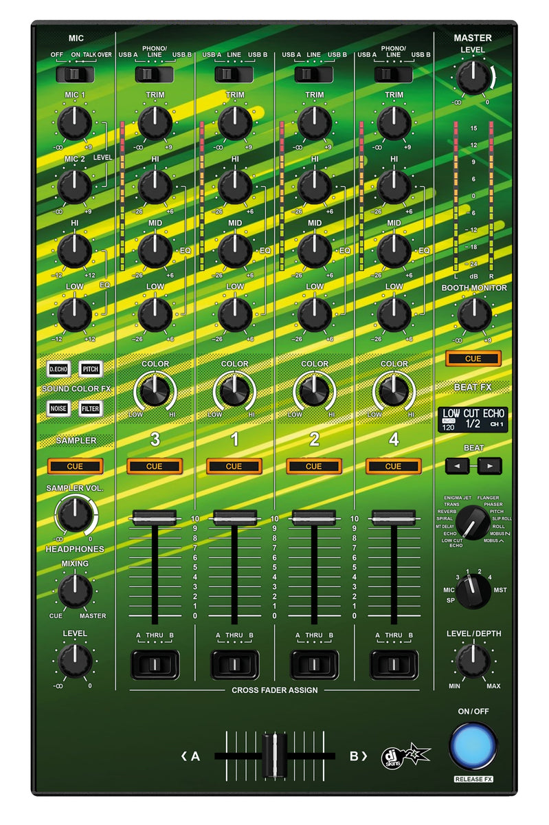 DJ Skins® Pioneer DJ DDJ 1000 MIXER Skin Green Lazer