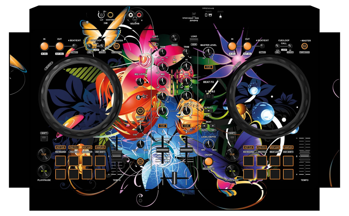 DJ Skins® Pioneer DJ DDJ FLX 4 Skin Lotus Garden