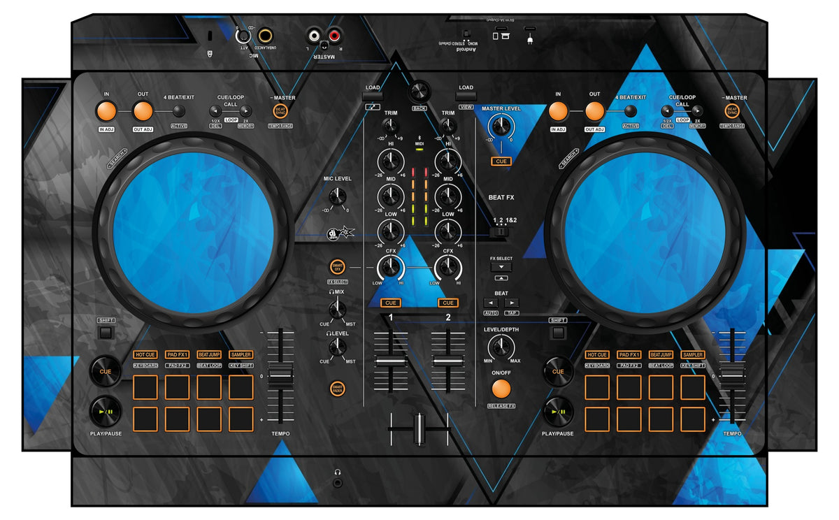 DJ Skins® Pioneer DJ DDJ FLX 4 Skin Metallic Bermuda Blue
