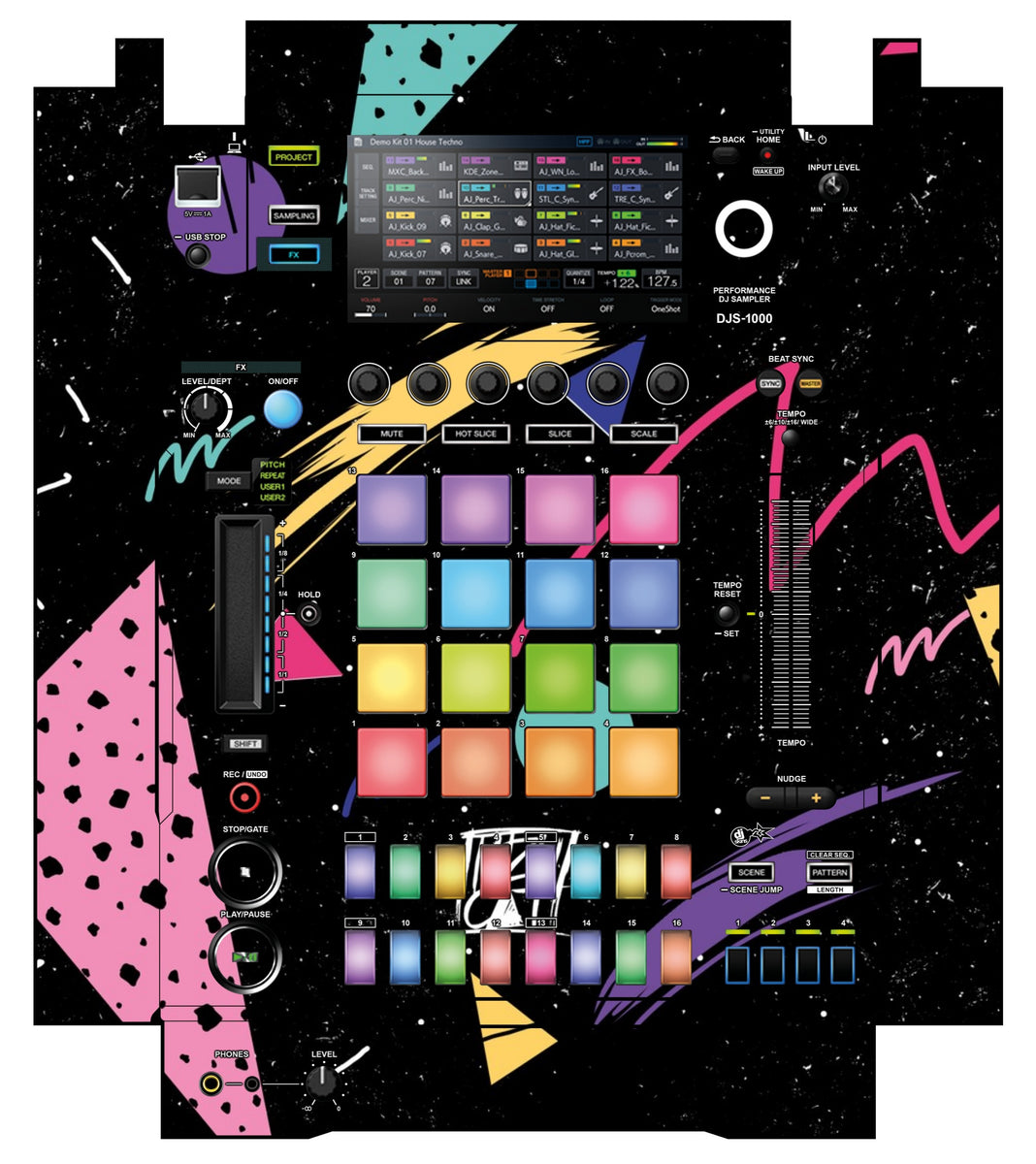 DJ Skins® Pioneer DJ DJS 1000 Skin Mizucat Black