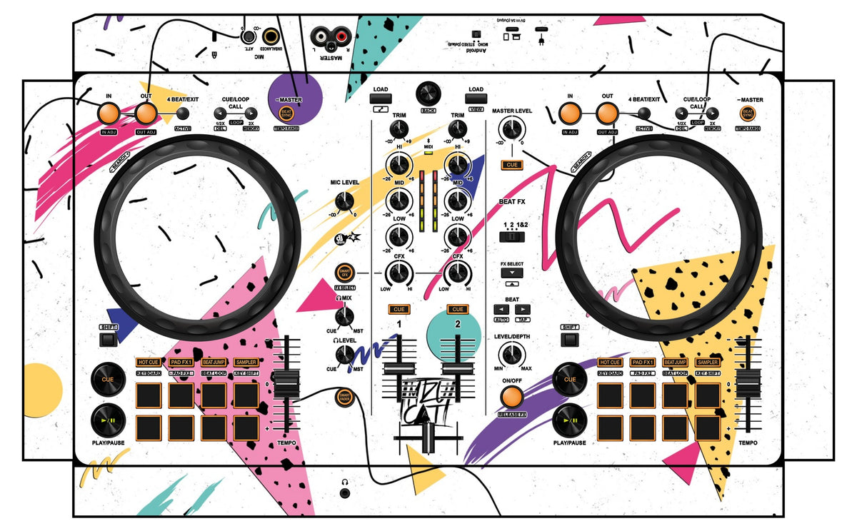 DJ Skins® Pioneer DJ DDJ FLX 4 Skin Mizucat White