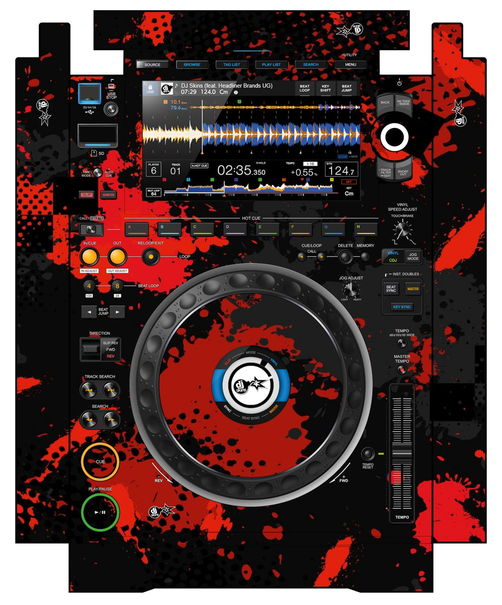 DJ Skins¬Æ Pioneer DJ CDJ 3000 incl. SIDES Skin Conflict Red
