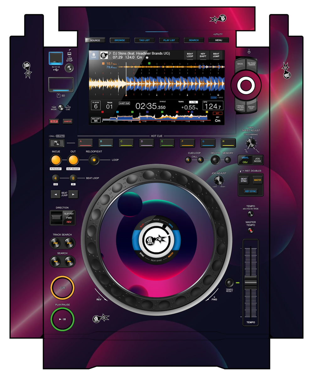 DJ Skins¬Æ Pioneer DJ CDJ 3000 incl. SIDES Skin Retro Bubble