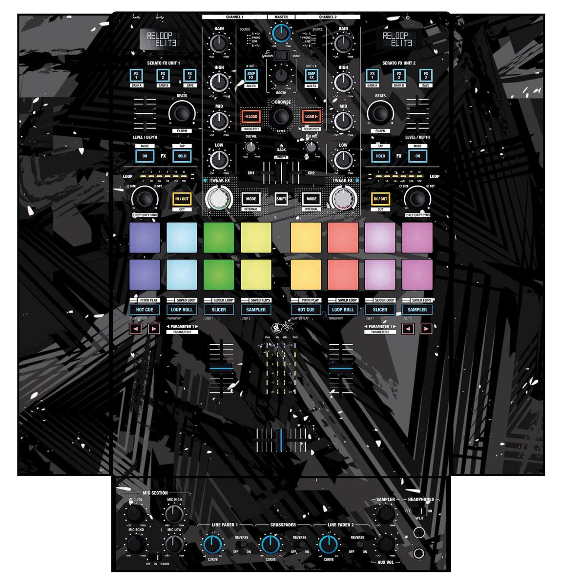 DJ Skins® Reloop Elite Skin Ridge Black