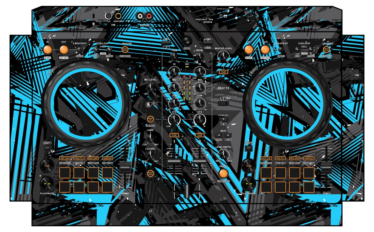 DJ Skins® Pioneer DJ DDJ FLX 4 Skin Ridge Blue Light