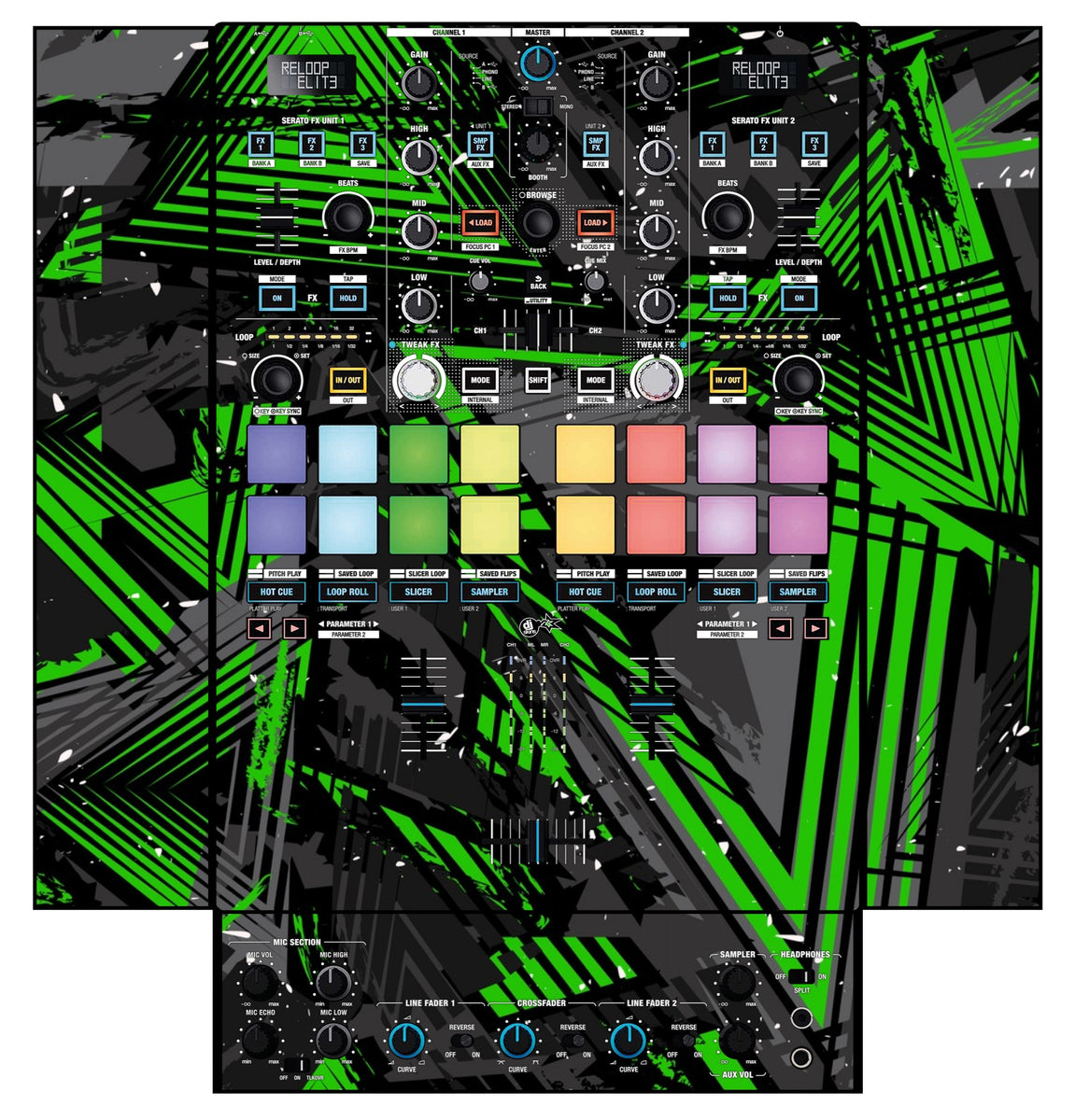 DJ Skins® Reloop Elite Skin Ridge Green