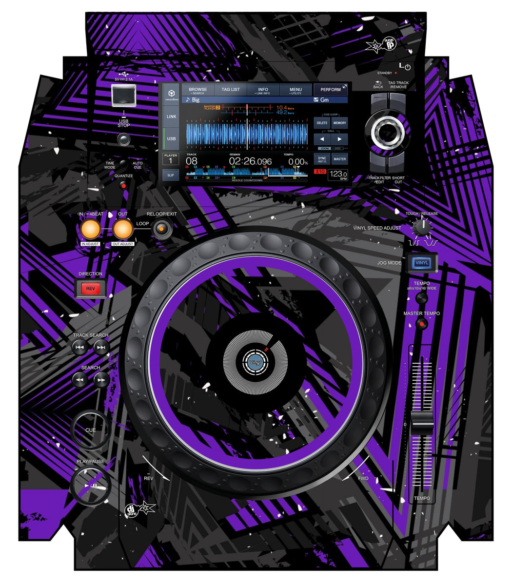 DJ Skins® Pioneer DJ XDJ 1000 MK2 Skin Ridge Purple