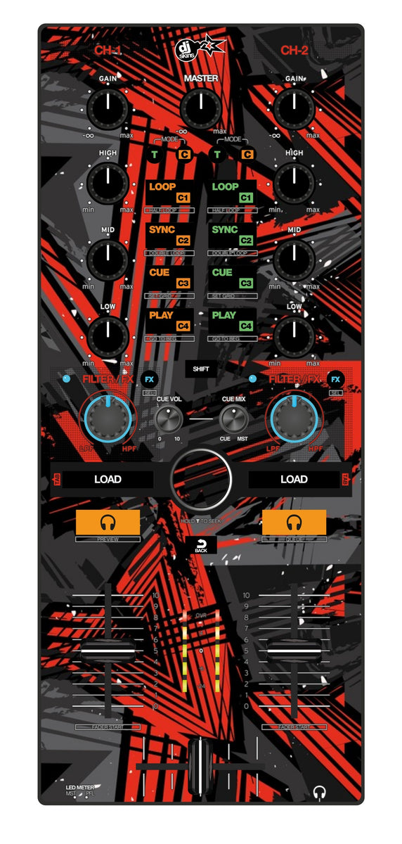DJ Skins® Reloop Mixtour Skin Ridge Red