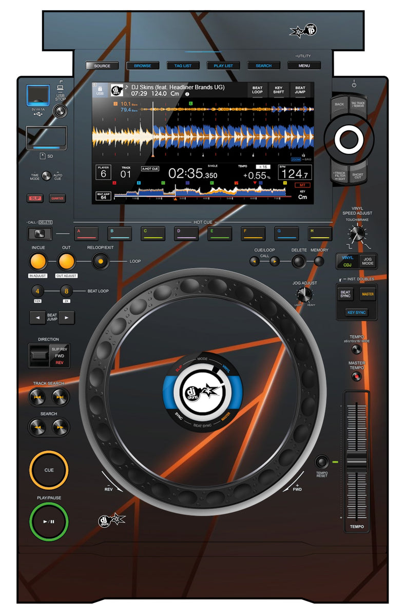 DJ Skins¬Æ Pioneer DJ CDJ 3000 Skin Rifter Orange