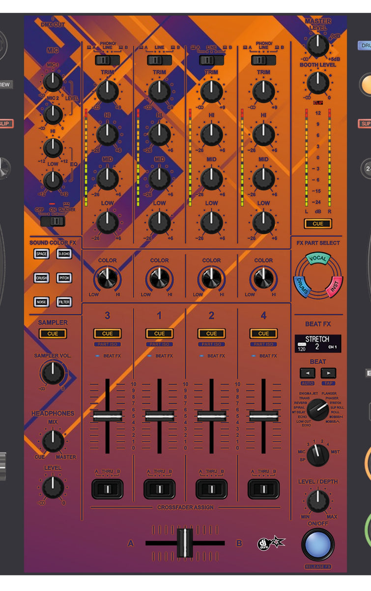 DJ Skins® Pioneer DJ DDJ FLX10 MIXER Skin Squared Hollow