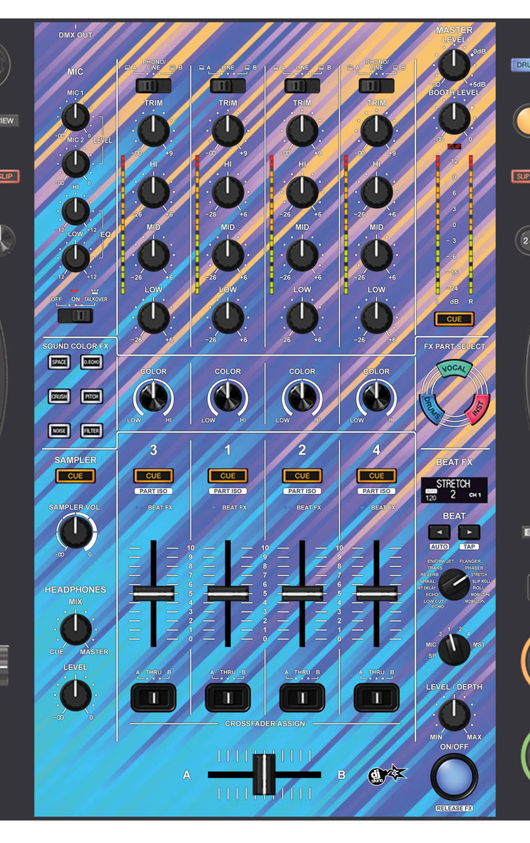 DJ Skins® Pioneer DJ DDJ FLX10 MIXER Skin Stripes