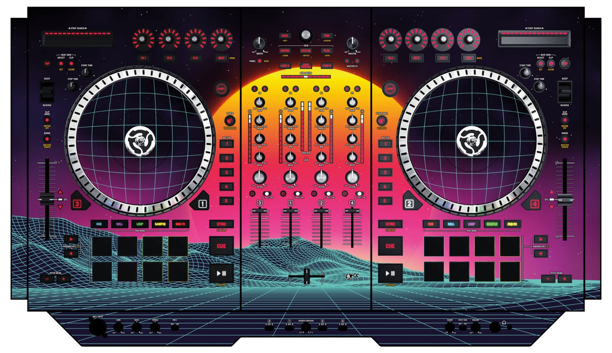 DJ Skins® Numark NS 7 II Skin Synthwave Horizon