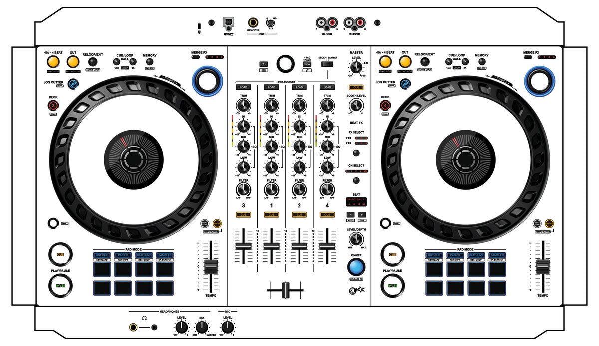DJ Skins® Pioneer DJ DDJ FLX6 Skin White