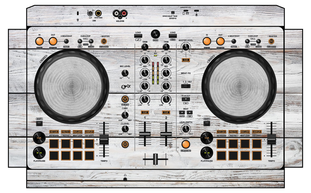 DJ Skins® Pioneer DJ DDJ FLX 4 Skin Woody White